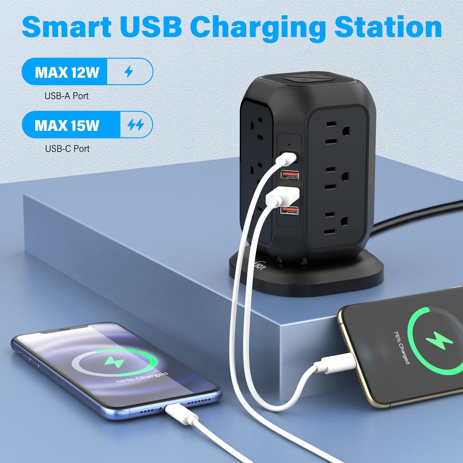 Power Strip with USB C Ports, AiJoy Surge Protector - ParaTech